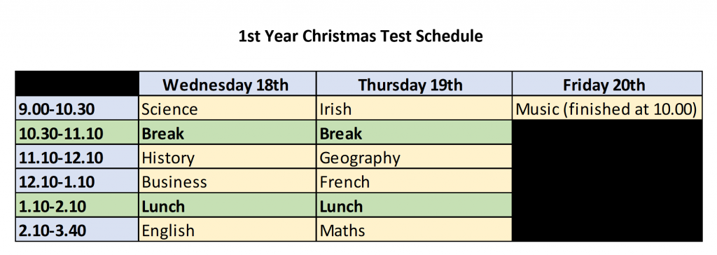 Christmas Exam Timetable 2019 Nenagh College christmas-exam-timetable-2019-nenagh-college