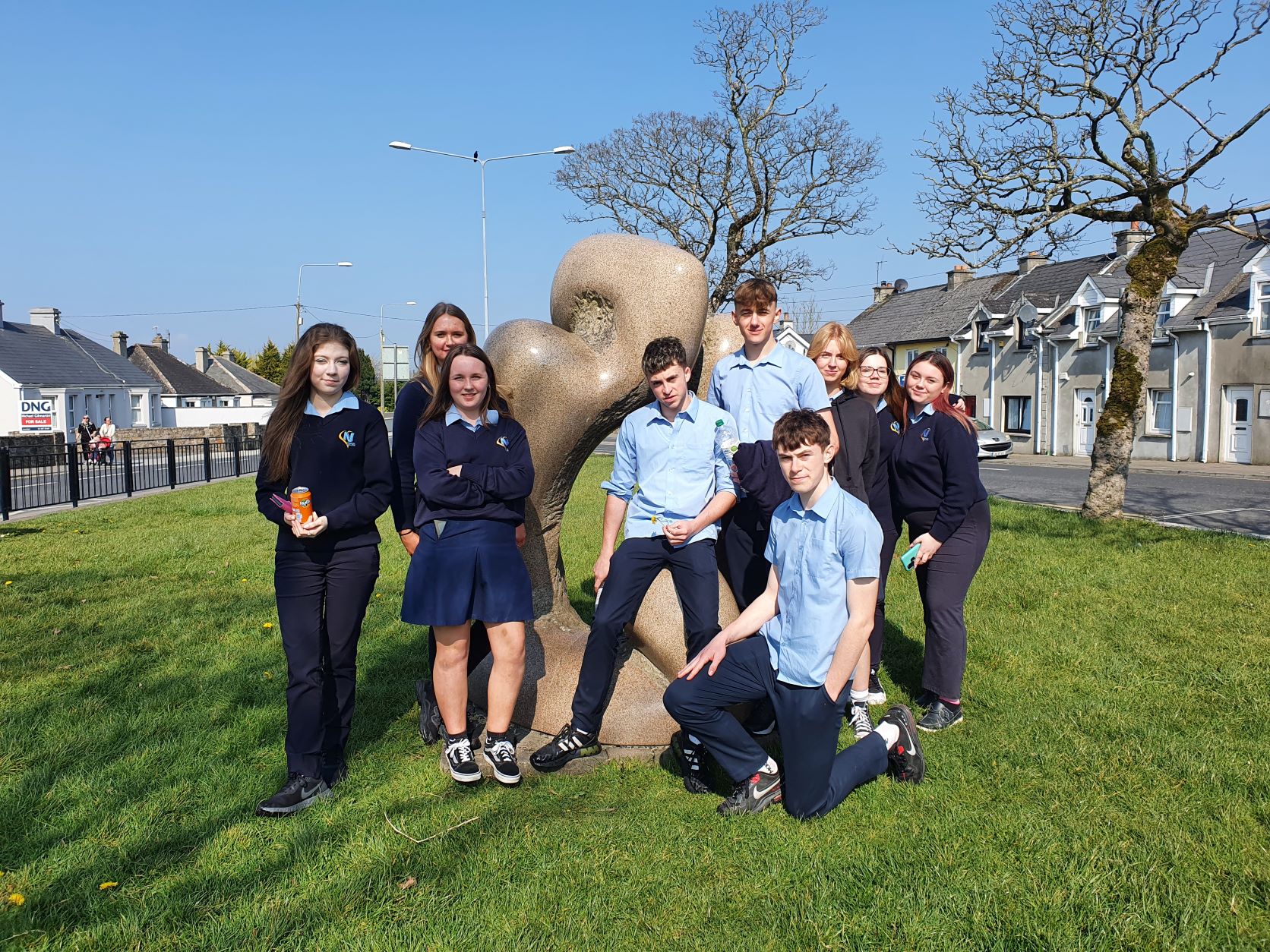 Leaving Certificate Art students on a walk around Nenagh to study public art in their ...