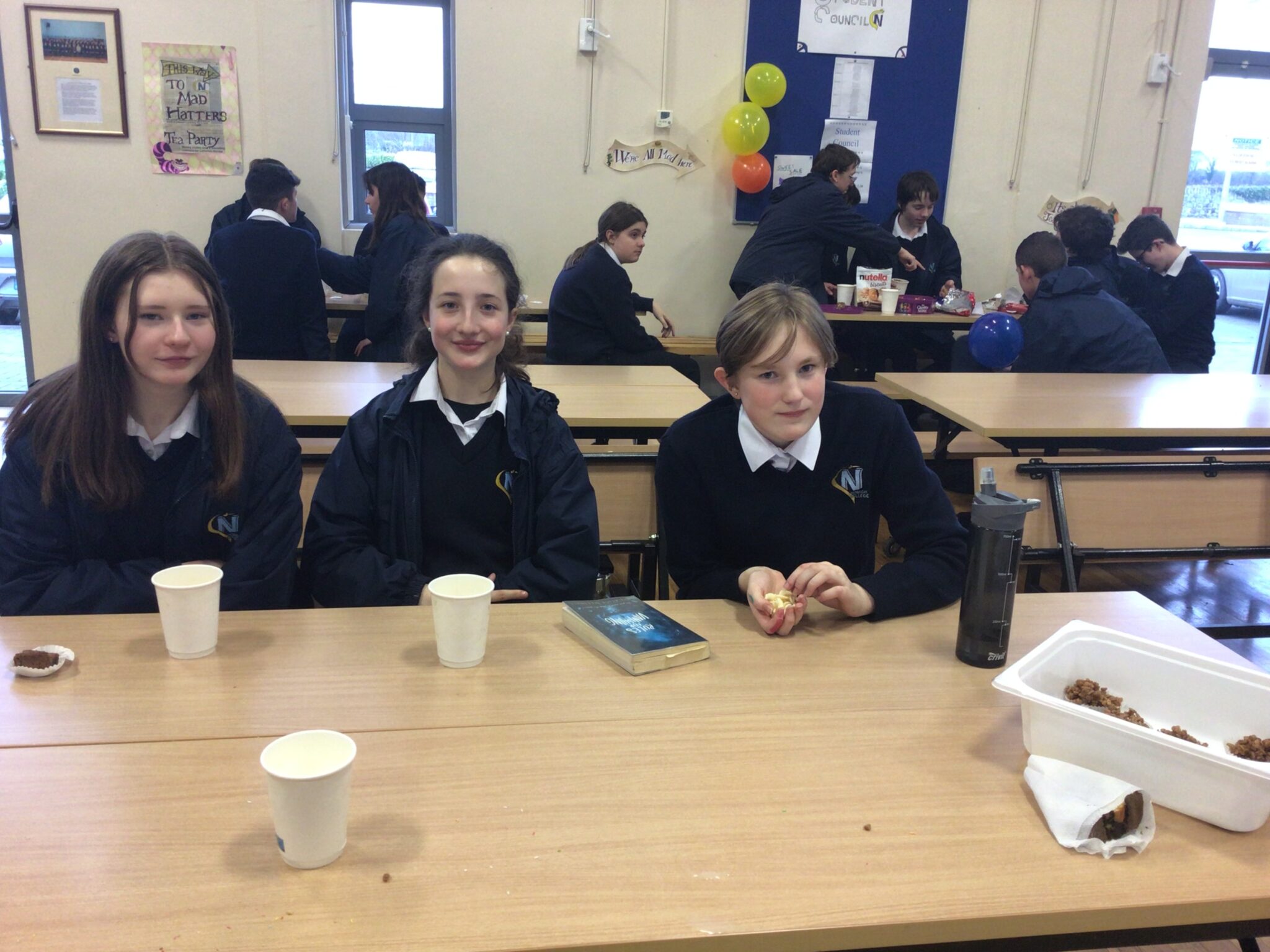Second year students enjoying Ethos Week tea party – Nenagh College