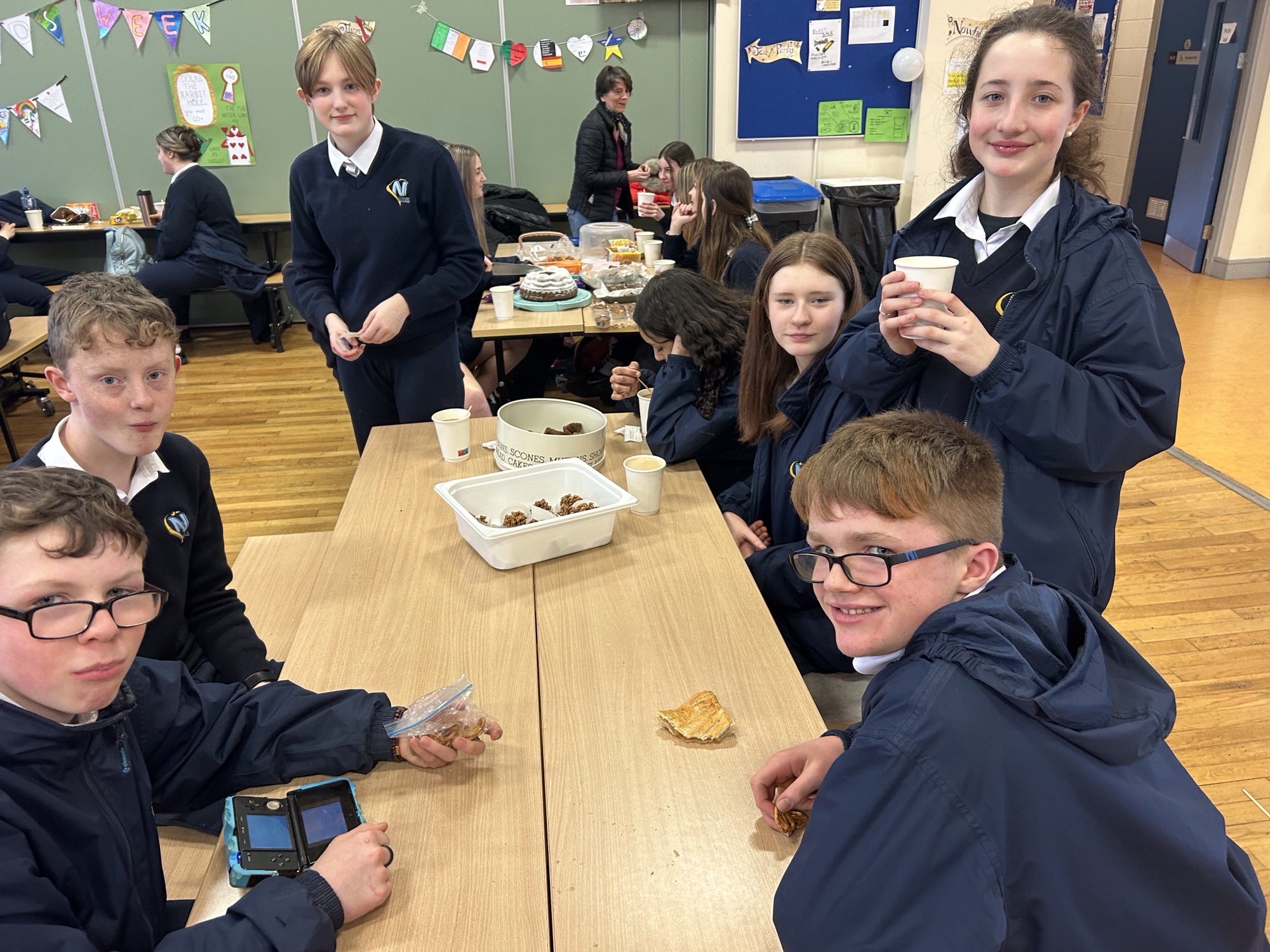 Second year students enjoying Ethos Week tea party – Nenagh College