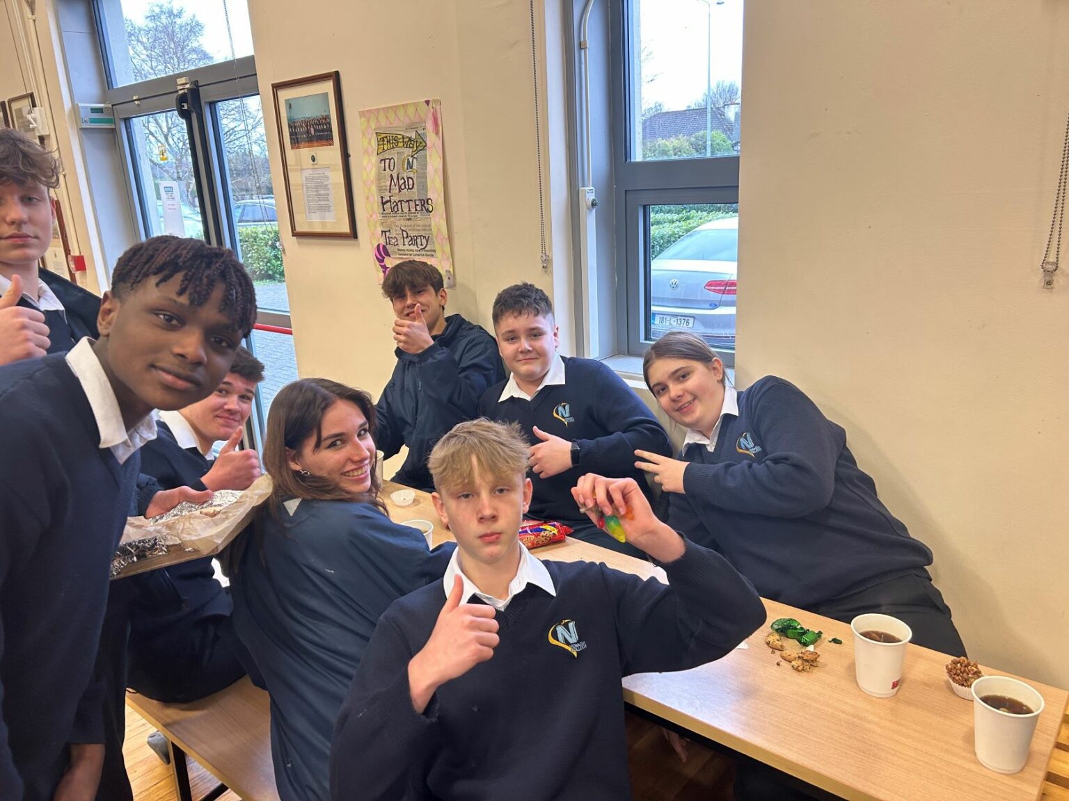 Second year students enjoying Ethos Week tea party – Nenagh College